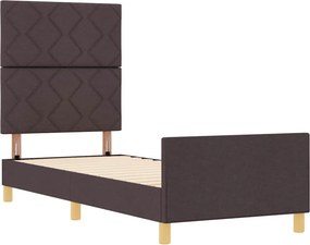 Rám postele s čelo Tmavě hnědá 80 x 200 cm textil 3344763