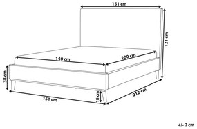 Manželská postel 140 cm BARON (s roštem) (světle šedá). 1022812