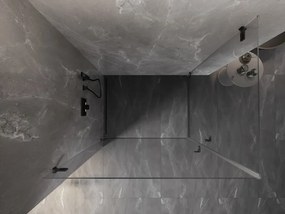 Mexen Lunar-B Duo výklopný sprchový kout 100 x 70 cm, čiré sklo, černá matná, 832-100L-070P-70-00
