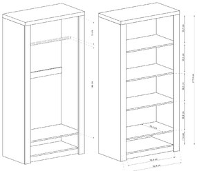Ložnice INDIANAPOLIS k | sestava B | kraft bílý