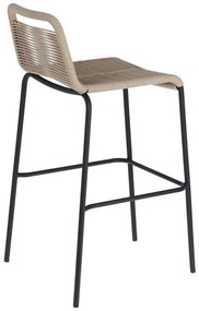 OnaDnes -20% Béžová pletená barová židle Kave Home Lambton 74 cm