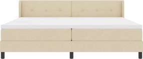 Postel s boxspringem s čelo Krémová 200 x 200 cm textil 3341130