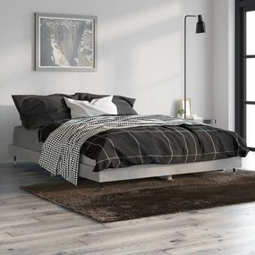 vidaXL Rám postele 135 x 190 cm kompozitní dřevo [832182] Barva: Betonová šedá