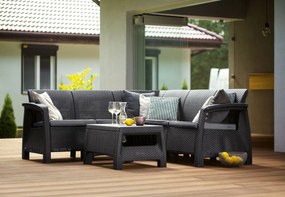 ALLIBERT CORFU RELAX Set zahradní, grafit/šedá 17202123