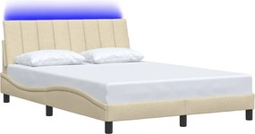 Rám postele bez matrace Hanko krémový 140 x 190 cm textil 3310459