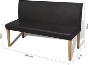 Lavice 139,5 cm tmavě hnědá umělá kůže 241347
