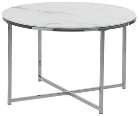 Konferenční stolek mramorový efekt se stříbrnou QUINCY Beliani