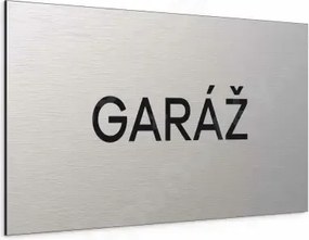 ACCEPT Označení podlaží "GARÁŽ" - stříbrná tabulka - černý popis