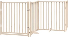Zábrana pro psy s dvířky skládací 8 panelů 640 cm topol 3155726