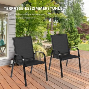 Costway Sada 2 zahradních židlí se zakřivenými područkami a vyztuženým – černý