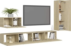 4dílný set TV skříněk dub sonoma kompozitní dřevo 3078991