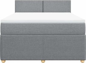 Box spring postel s matrací světle šedá 160 x 200 cm textil 3289800