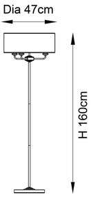 Endon 98935 - Stojací lampa HIGHCLERE 3xE14/40W/230V bílá/mosaz