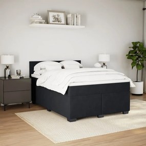 Box spring postel s matrací černá 140 x 190 cm samet 3286302