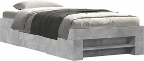 Rám postele betonově šedý 75 x 190 cm kompozitní dřevo 3295530