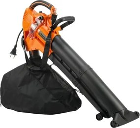 Outsunny 3000W 3v1 elektrický foukač a vysavač listí s 40L sběrným vakem, 4 kola, nastavitelný popruh, oranžová