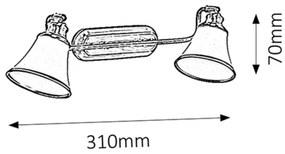 Rabalux 6546 - Bodové svítidlo GRANDO 2xE14/40W/230V