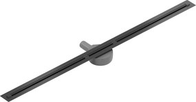Mexen Flat Super Slim, super tenký odtokový žlab s 360° rotačním sifonem 110 cm, černá matná, 1751110