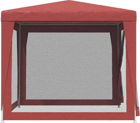 Party stan se 4 síťovanými bočnicemi červený 2,5 x 2,5 m HDPE 319225