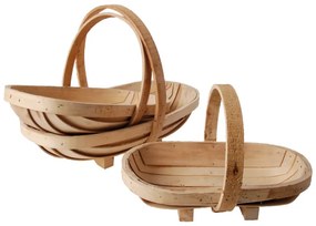Košík mělký dřevěný set 3 kusů