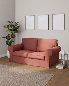 Potah na pohovku IKEA Ektorp 2-místná rozkládací  NOVÝ MODEL 2012 barva hnědá látka pletený vzor