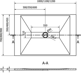 Mexen Toro obdélníková sprchová vanička SMC 100 x 70 cm, černá - 43707010