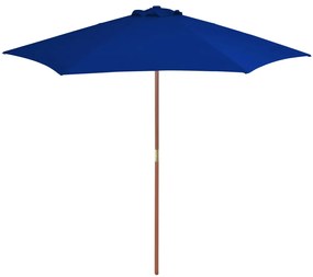 vidaXL Zahradní slunečník s dřevěnou tyčí modrý 270 cm