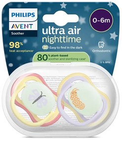 PHILIPS AVENT Šidítko Ultra air noční 0-6 m dívka, 2 ks Philips Avent
