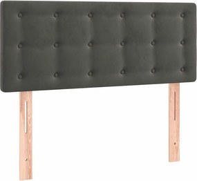 Čelo postele s LED tmavě šedé 90x5x78/88 cm samet 3122083