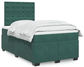 Box spring postel s matrací tmavě zelená 120 x 200 cm samet 3293197