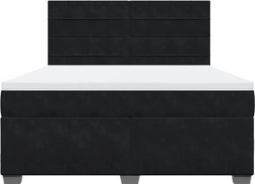 Box spring postel s matrací černá 180x200 cm samet 3293280