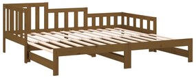 Výsuvná postel medově hnědá 2x (90 x 200) cm masivní borovice - Default Title