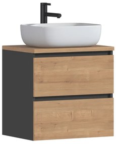 COMAD Koupelnová sestava - MONAKO grey, 60 cm, sestava č. 1, matná šedá/dub hamilton