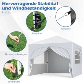 Costway Pavilon s 4 odnímatelnými bočními stěnami zahradní stan vč. taška