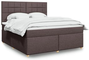 Box spring postel s matrací tmavě hnědá 180x200 cm textil 3291362