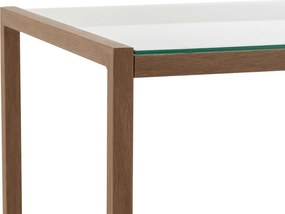 Konferenční stolek NATURELE se skleněnou deskou 90x50 cm, tmavě hnědý