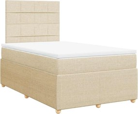 Box spring postel s matrací krémová 120x200 cm textil 3294328
