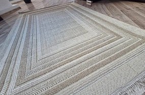 HU Moderní béžový koberec Boho 872-B s motivem obdélníků Rozměr: 60x100 cm