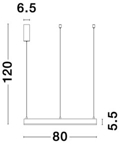 LED lustr Motif 80 černé stmívatelné