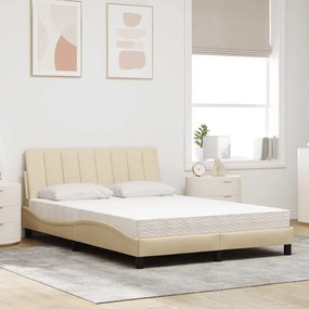 Postel s matrací Hanko krémová 140 x 190 cm textil 3310529