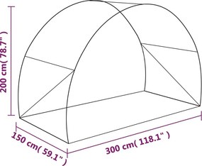 vidaXL Fóliovník 4,5 m² 300 x 150 x 200 cm [45533]