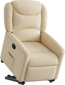 Zvedací polohovací křeslo krémové textil 3303202