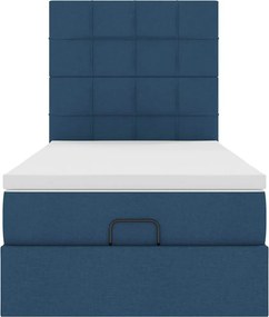 Osmanský rám postele s matrací modrá 90x190cm textil 3313125