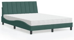 Postel s matrací Hanko tmavě zelená 140 x 190 cm samet 3208595