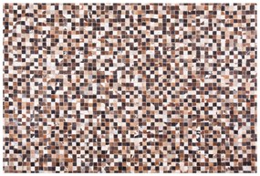 Hnědý patchwork kožený koberec 160x230 cm KONYA Beliani