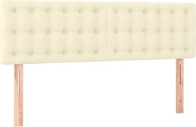 Box spring postel s matrací krémová 140x200 cm umělá kůže 3141127