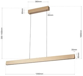 Orion HL 6-1716/120 - LED Stmívatelný lustr na lanku TARA LED/44W/230V zlatá