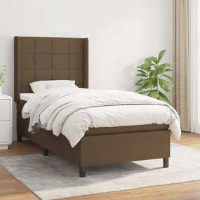 vidaXL Box spring postel s matrací 80 x 200 cm textil [3131388] Barva: tmavě hnědá