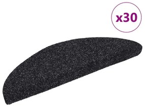 Schodové rohože samolepicí 30 ks 56 x 17 x 3 cm černé, půlkulaté 3365681