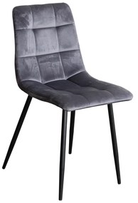 Jídelní židle MACAO – čalouněná, sametový potah, šedá